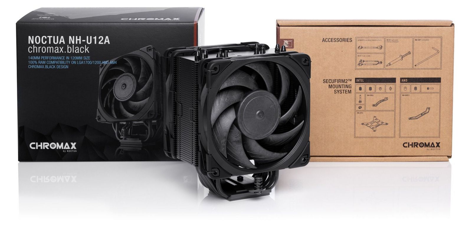 NOCTUA NH-U12A chromax.black işlemci soğutucusu - inventus