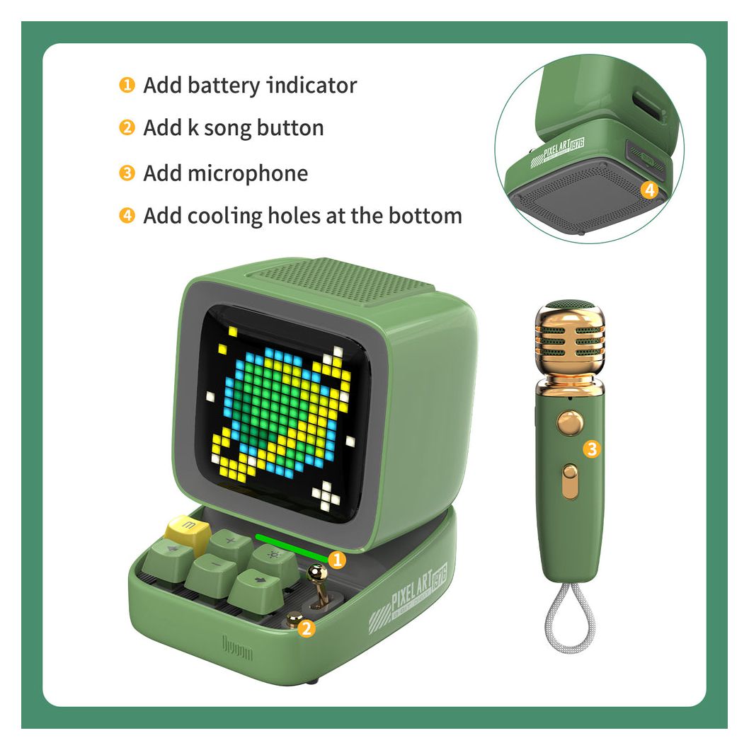 DIVOOM Ditoo Mic Green hoparlör - inventus